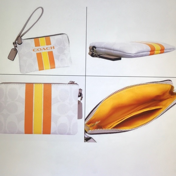 Coach | Bags | Coach Varsity Stripe Small Wristlet Corner Zip | Poshmark